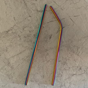Reusable Straws Rainbow Stainless Steel Straw Rainbow Reusable Straw ...