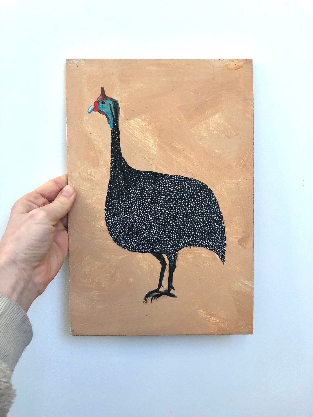 Acrylic Painting of Guineafowl, Original Guinea Fowl Art, Bird Artwork ...