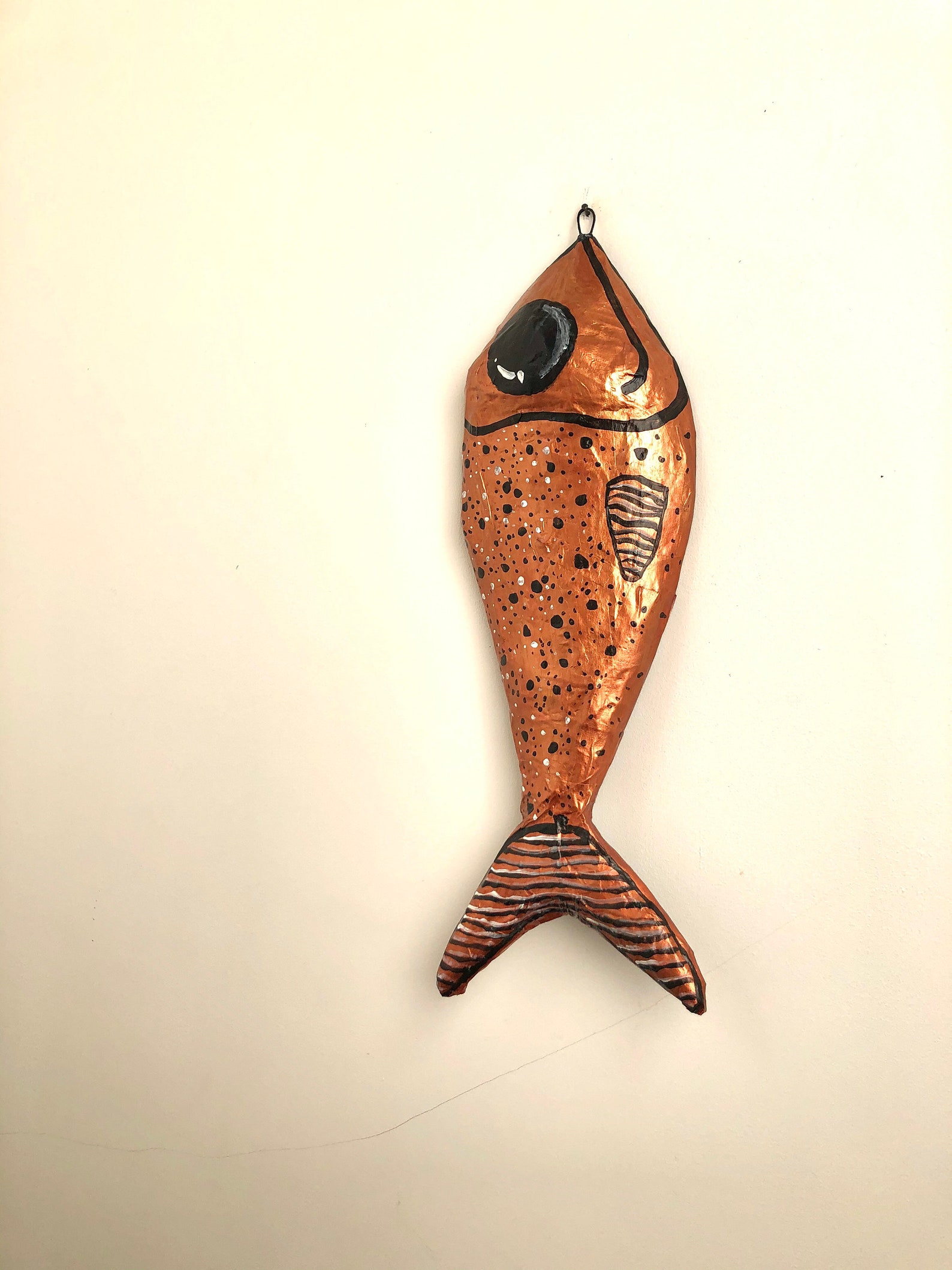 Paper Mache Copper Fish Sculpture Big Copper Fish Wall Art | Etsy UK