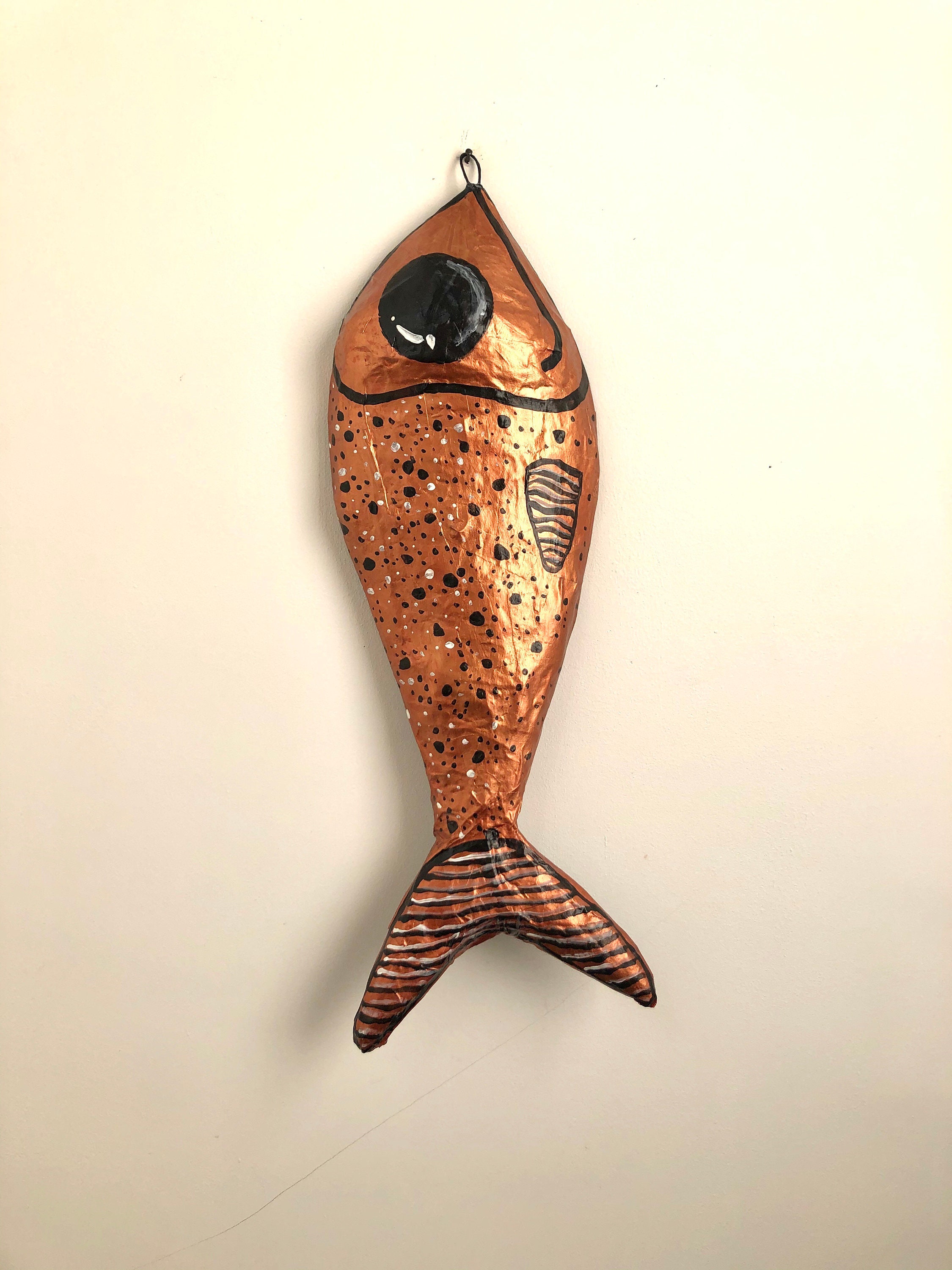 Paper Mache Copper Fish Sculpture Big Copper Fish Wall Art - Etsy UK