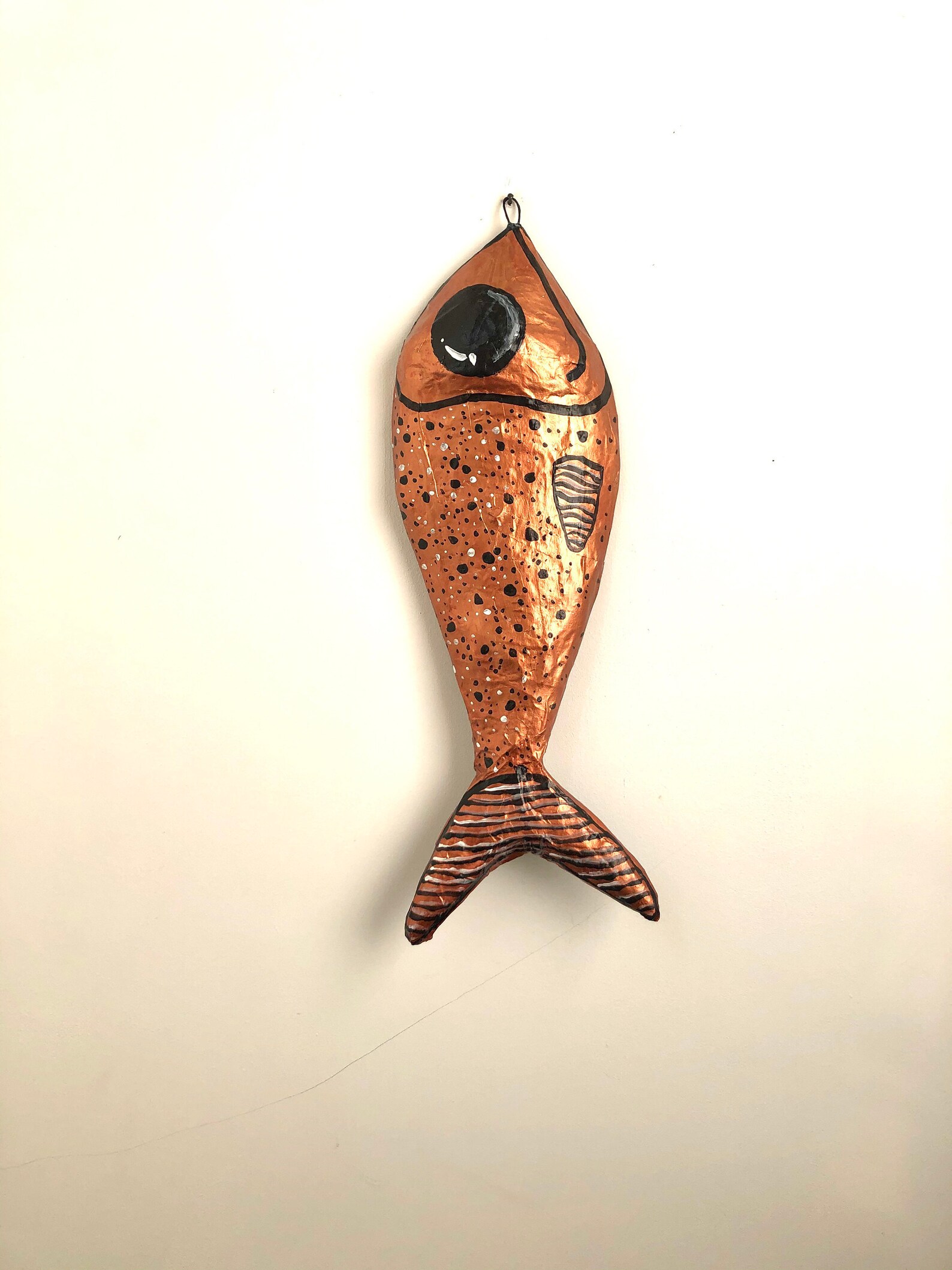 Paper Mache Copper Fish Sculpture Big Copper Fish Wall Art | Etsy UK