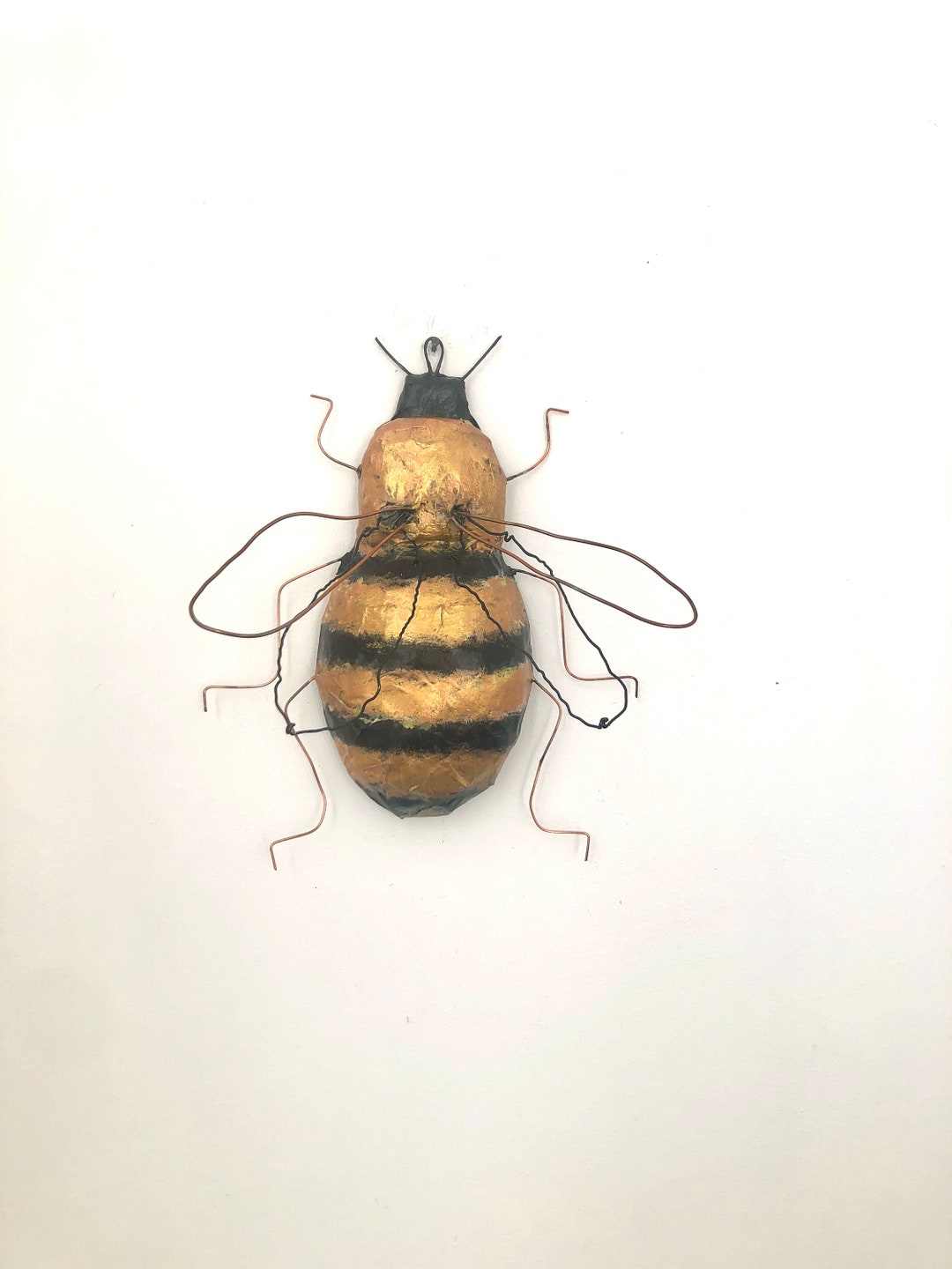 Paper Mache Bumble Bee Sculpture, Bee Ornament, Bumble Bee Art, Insect ...