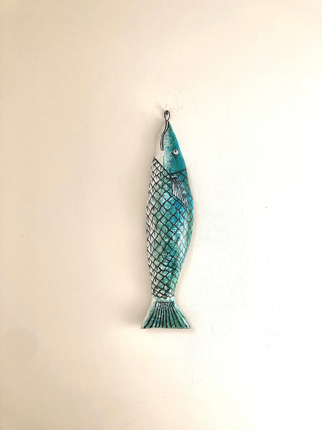 Paper Mache Fish Sculpture, Fish Wall Art, Fish Wall Decor, Wall ...