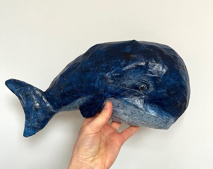 Humpback Whale Paper Mache- Unpainted DIY Ocean Ceiling Hanging - Etsy ...
