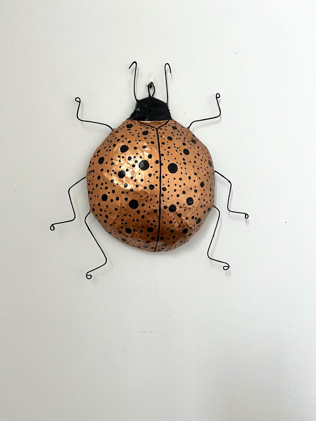 Paper Mache Lady Bird Sculpture Wall Art, Lady Bug Artwork, Animal Art ...