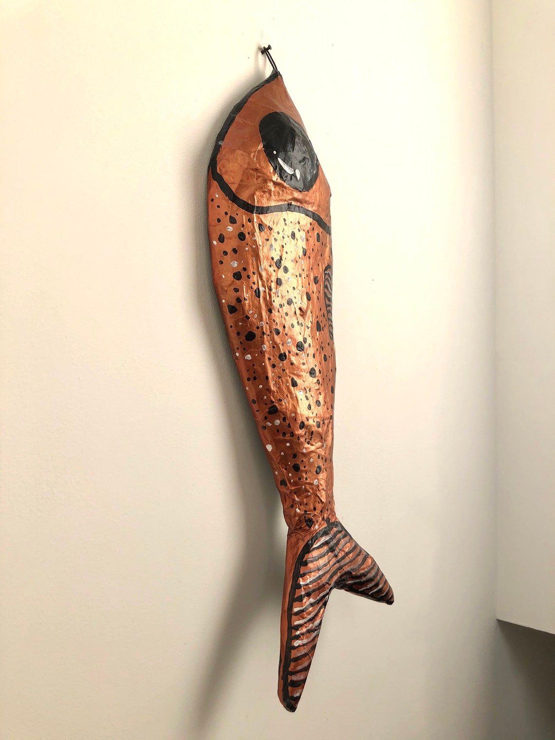 Paper Mache Copper Fish Sculpture Big Copper Fish Wall Art | Etsy UK