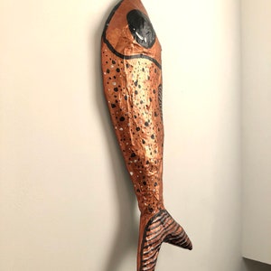 Paper Mache Copper Fish Sculpture Big Copper Fish Wall Art | Etsy UK