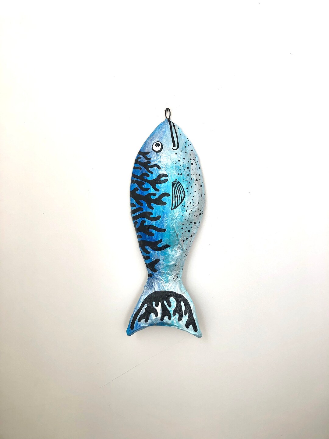 Paper Mache Gold Fish Sculpture, Goldfish Wall Art, Wall Hanging, Folk ...