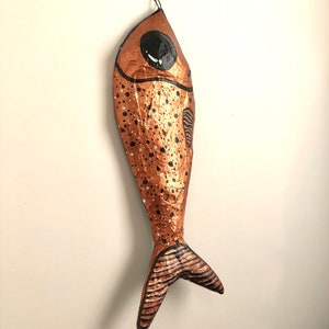 Paper Mache Copper Fish Sculpture Big Copper Fish Wall Art | Etsy UK