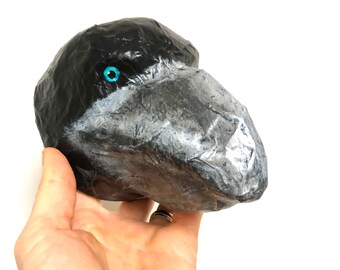 Paper Mache Crow - Etsy