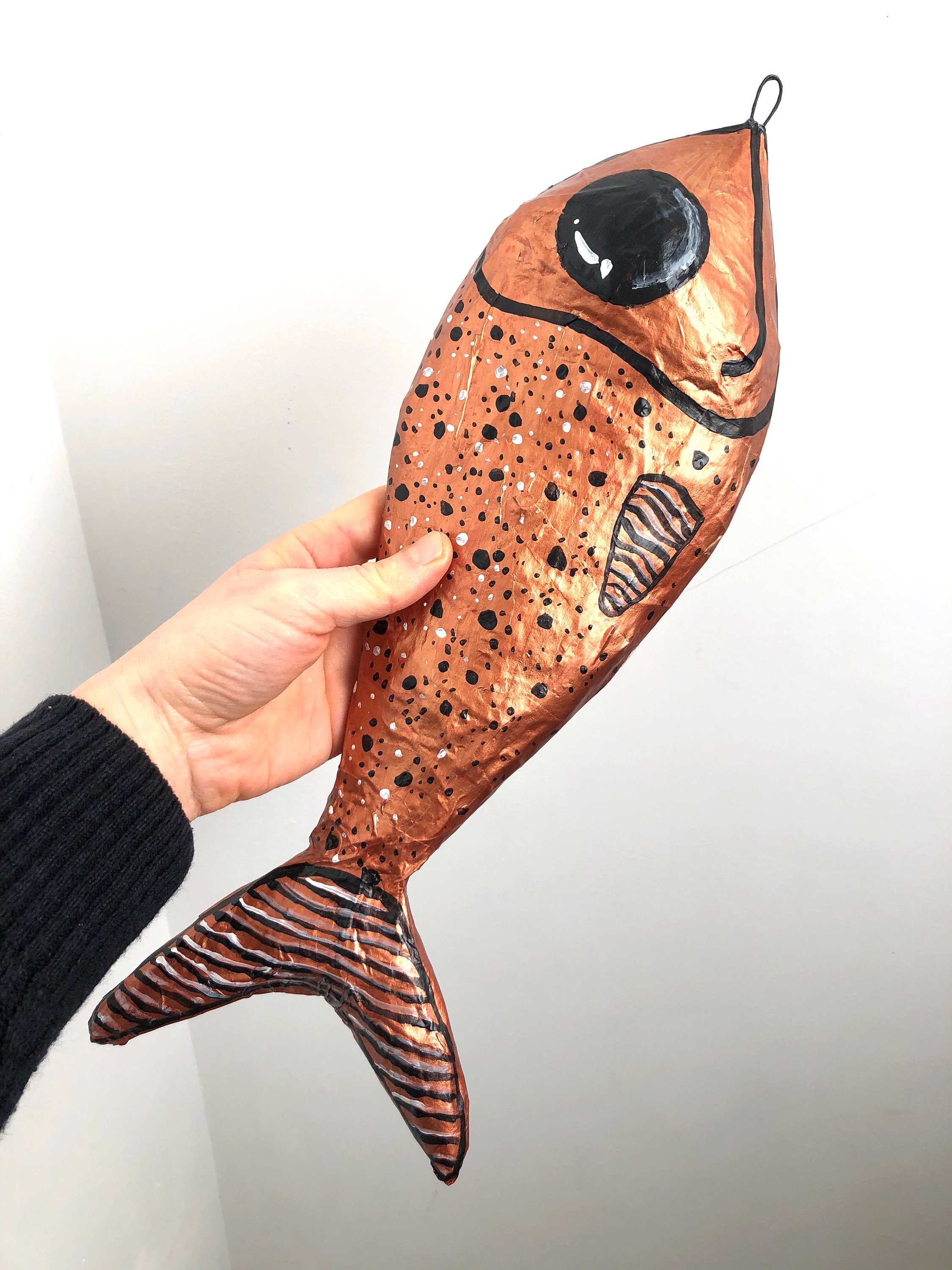 Paper Mache Copper Fish Sculpture Big Copper Fish Wall Art - Etsy UK