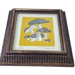Mid Century Mushroom Print 1960s Signed Numbered Art - Etsy