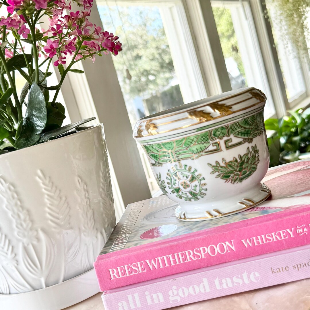 Vintage Porcelain Cachepot Jardinière Vase | Grand Millennial Preppy ...