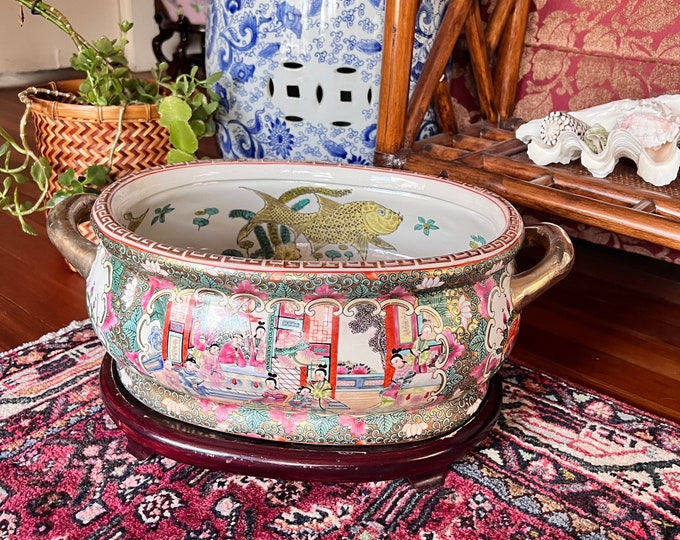 Chinese Famille Rose Medallion Porcelain Foot Bath Planter ...