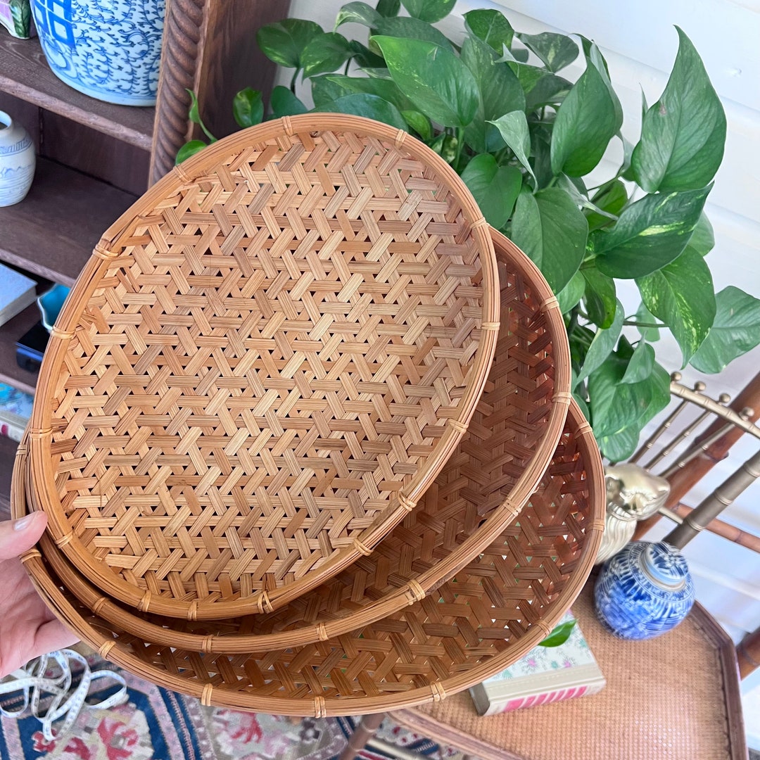 Woven Nesting Wall Baskets / Set of 3 Oval Bohemian Decor - Etsy