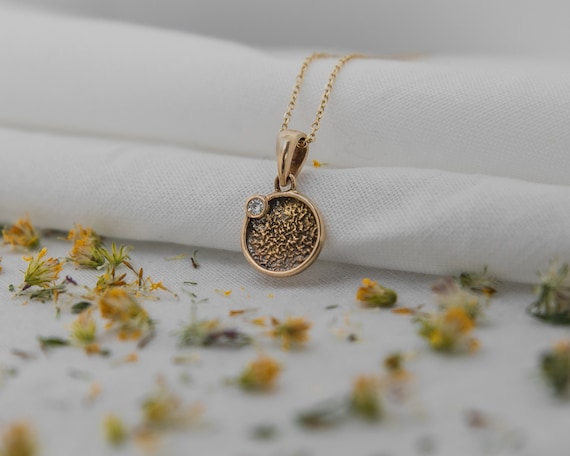 14 Karat Yellow Gold and Canadian Diamond Pendant Necklace Etsy