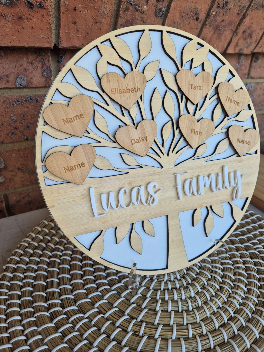 Custom Family Tree Gift Wooden Family Tree Sign on Stand - Etsy
