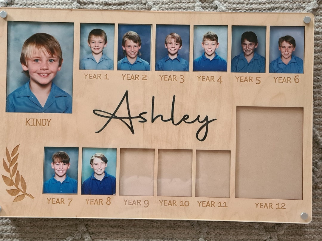 Personalised School Years Photo Memory Board | Wall Mounted Frame ...
