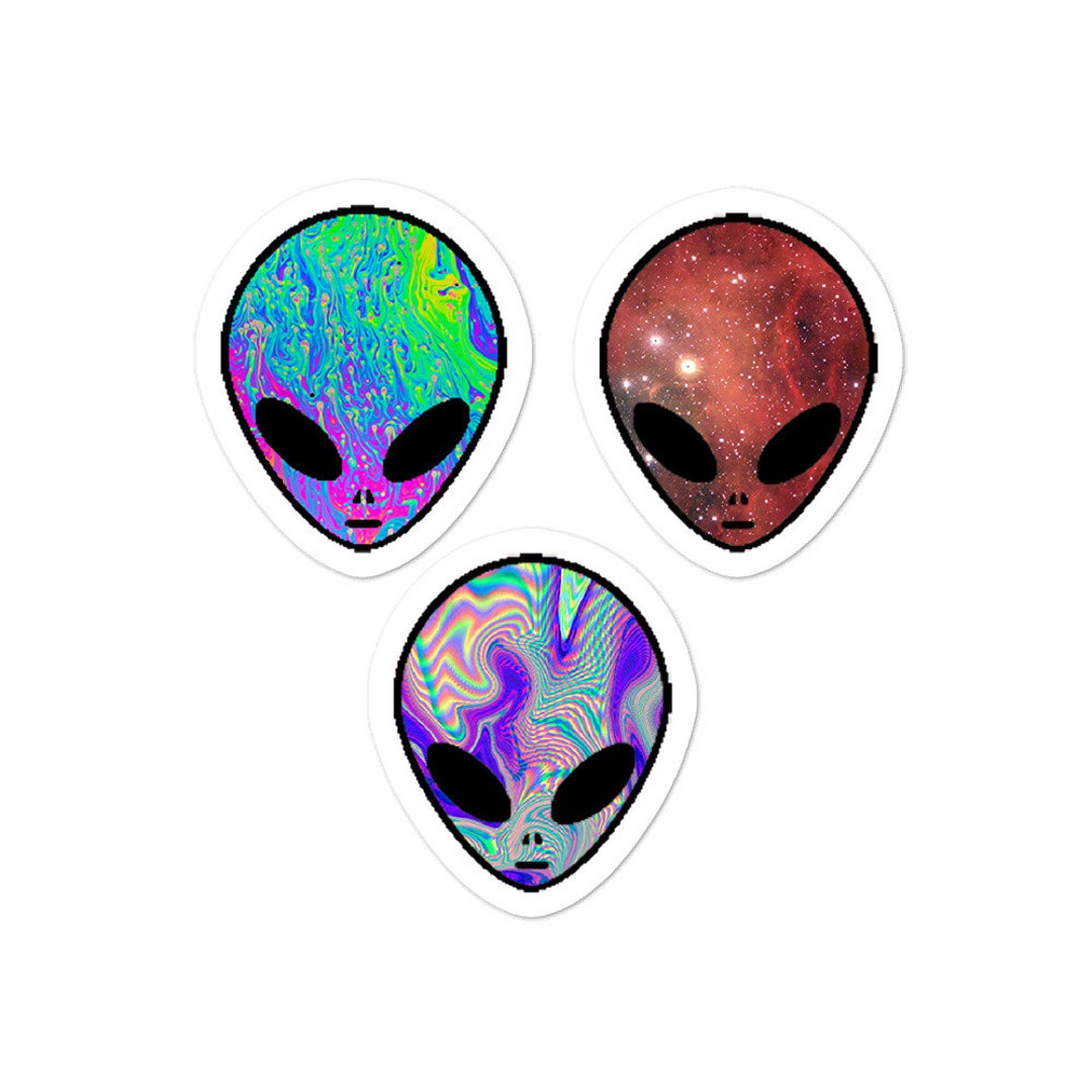 Trippy Aliens Vinyl Sticker 3-pack - Etsy