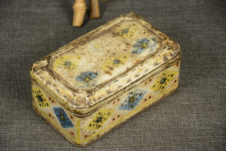 Rare Authentic Box, Vintage Aluminium Accessory, Yellow Box With ...