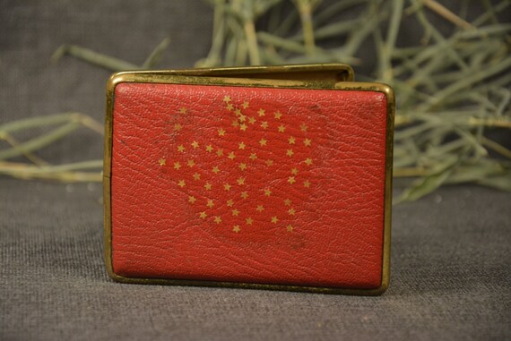 Vintage Red Cigarette Case Red Leather Stars Cigarette Holder | Etsy