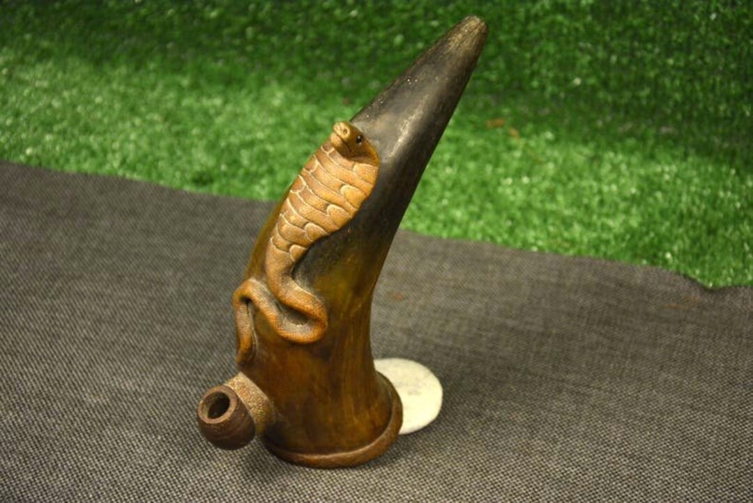 Pipe Snake - Pipe of a Horn - Hand Made Pipe - Wood Pipe - Snake ...