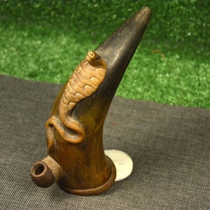 Pipe Snake - Pipe of a Horn - Hand Made Pipe - Wood Pipe - Snake ...