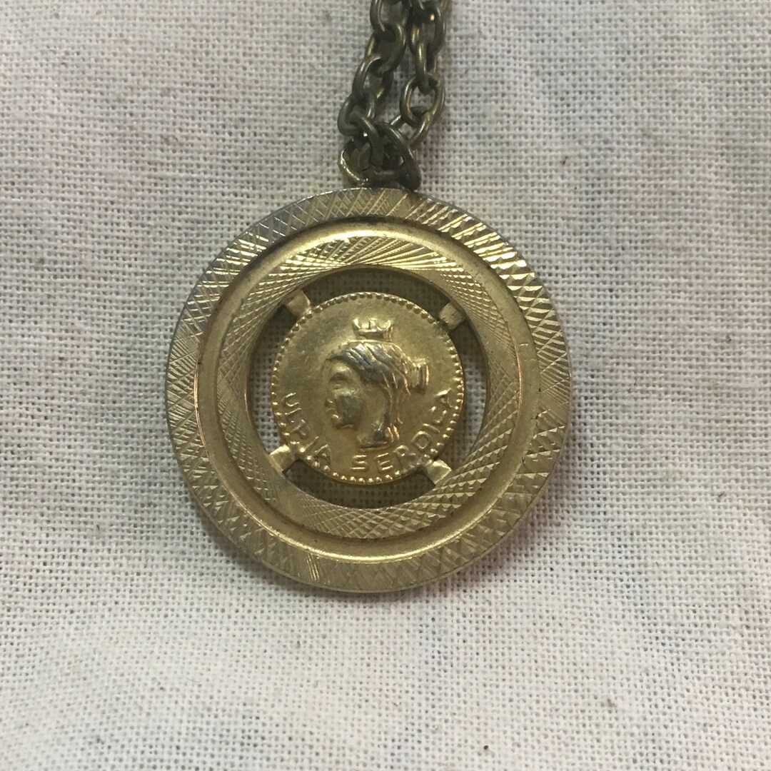Queen Face Medallion - Vintage Medallion - Metal Medallion - Vintage ...
