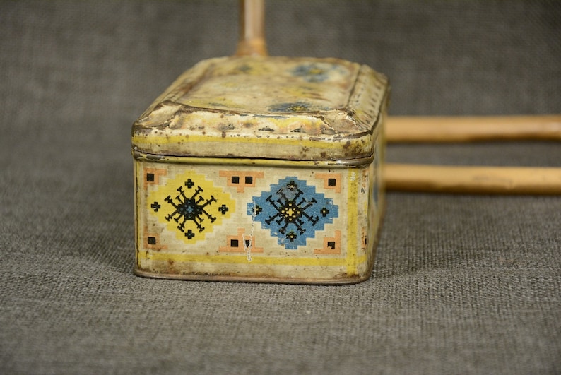 Rare Authentic Box, Vintage Aluminium Accessory, Yellow Box With ...