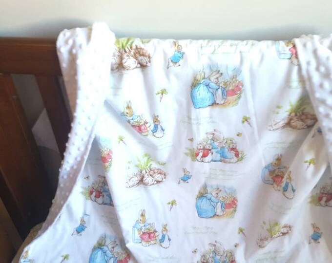 Peter Rabbit Baby Blanket - Beatrix Potter Nursery - Minky Baby Blanket ...