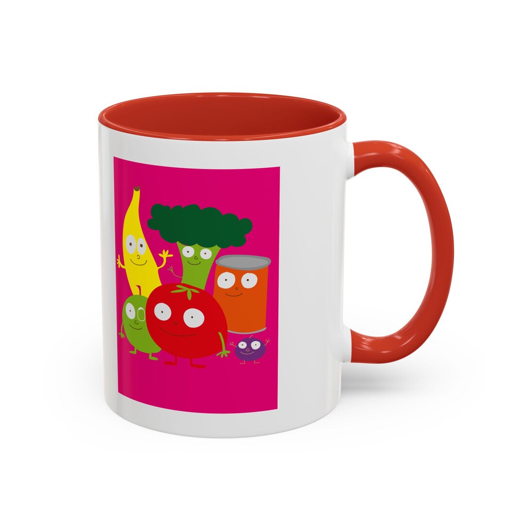 Mug, Cute Vegetable Print, Funny Kitchen Decor, Foodie Gift, Novelty ...