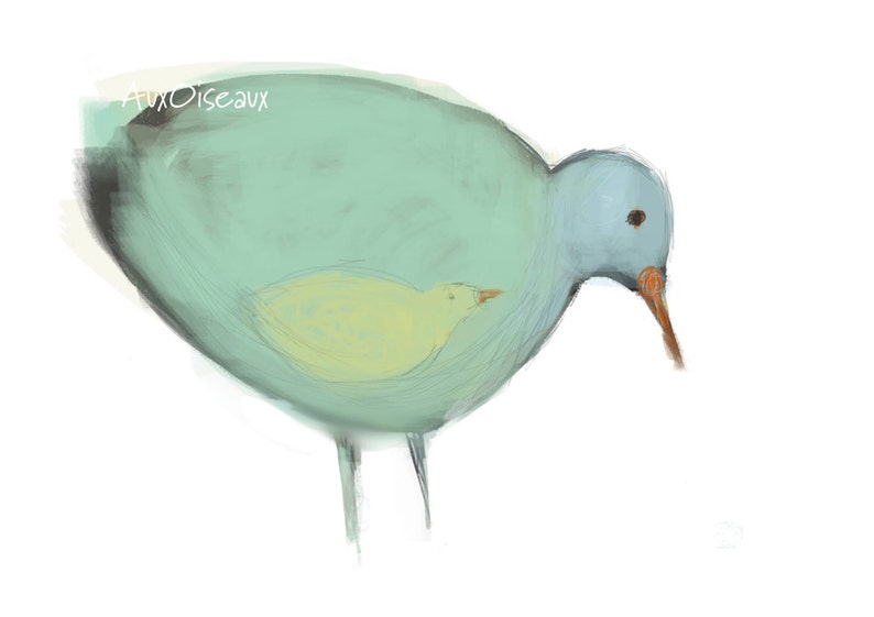 Mama Bird and Baby Original Drawing Birth Pregnancy High - Etsy