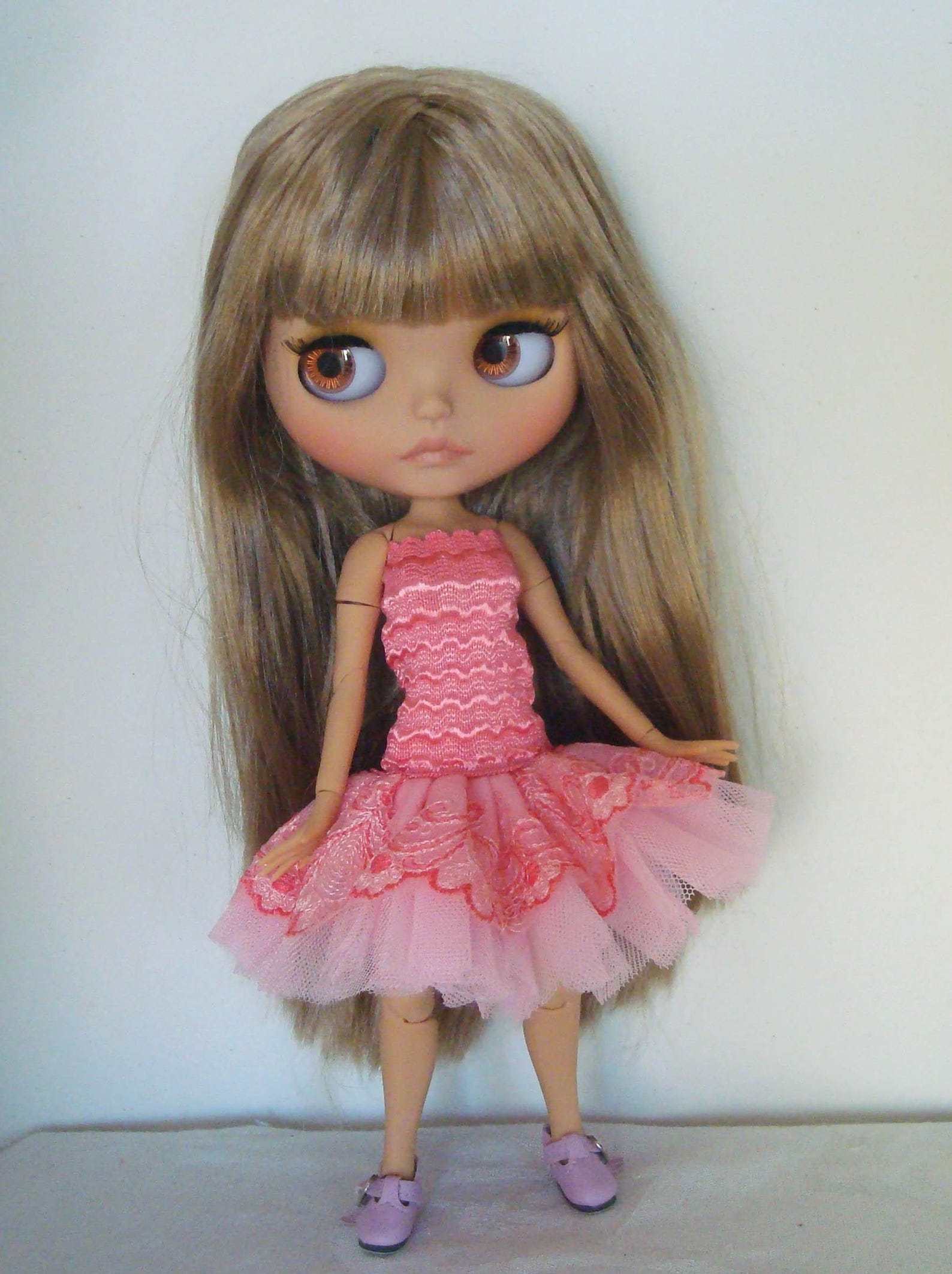 Neo Blythe Doll Matte Face Tan Skin Golden Hair 18 Hands Dress Shoes - Etsy