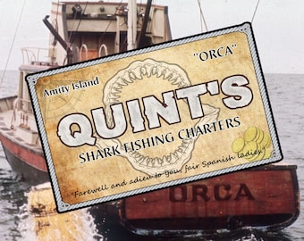 Quint's Shark Fishing JAWS Vinyl Decal Sticker - Etsy