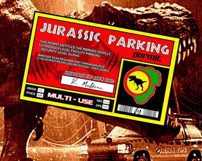 Jurassic Parking Sticker - Jurassic Park Inspired 4” Car/truck Sticker ...
