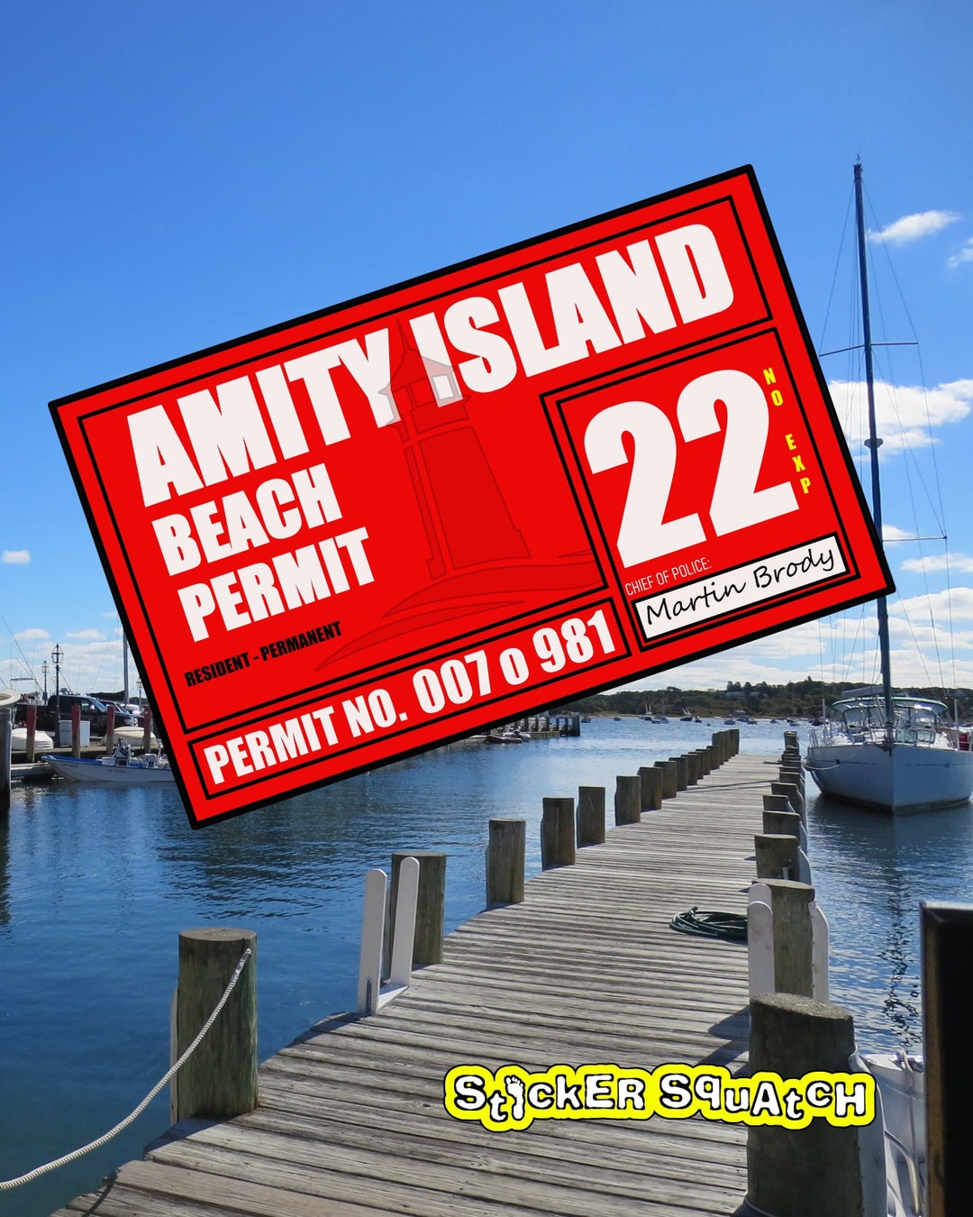 Amity Island Beach Permit 4 Sticker Jaws Inspired - Etsy