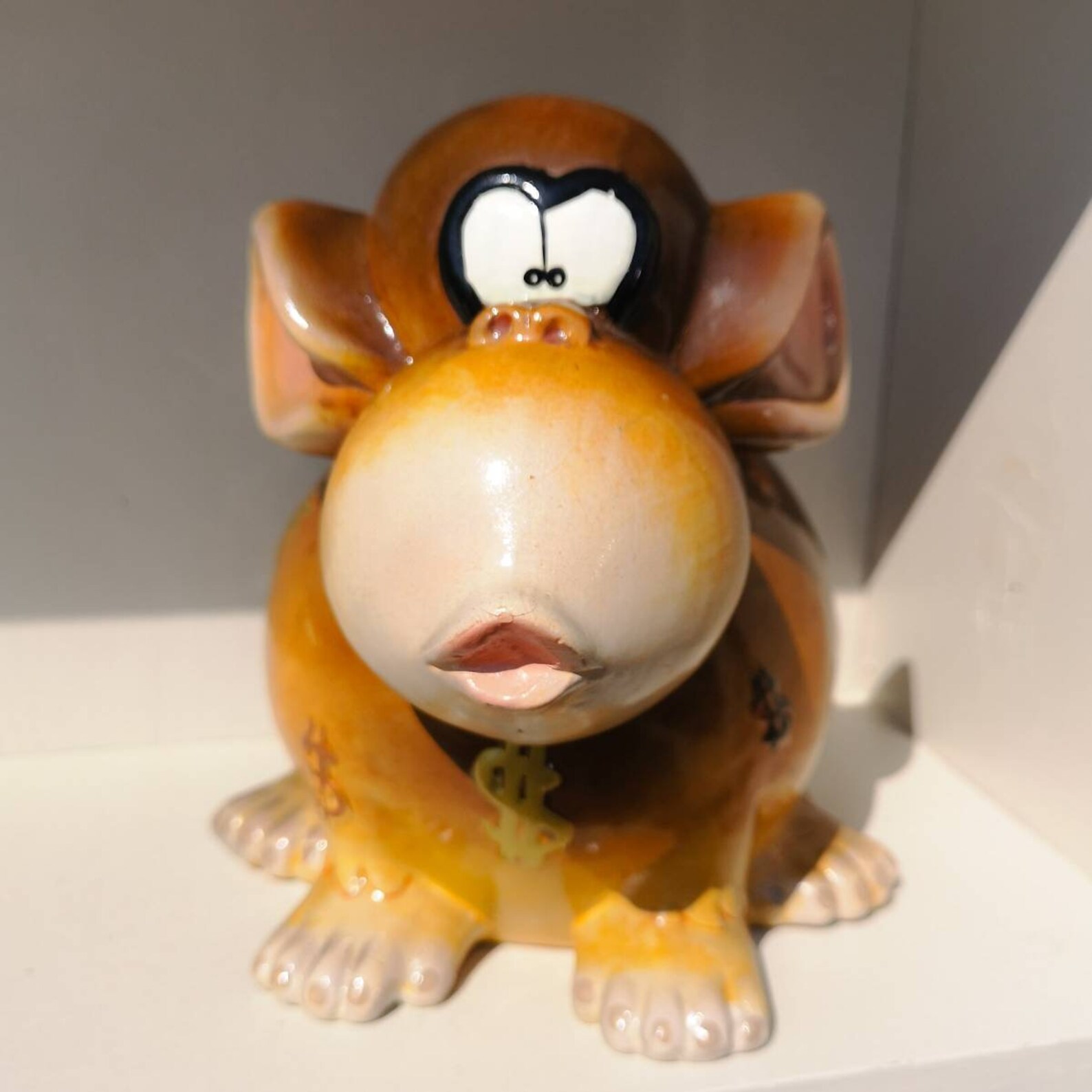 Funky Monkey Coin Ceramic Piggy Bank Vintage Savings Dollar - Etsy