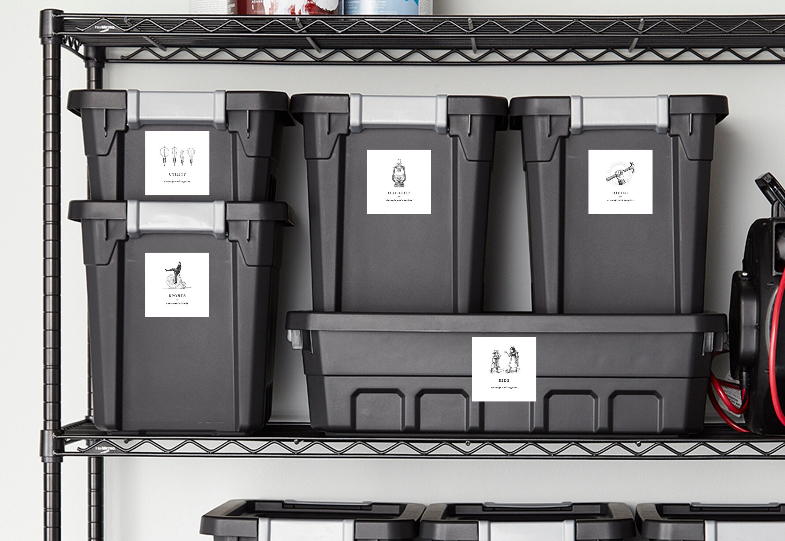 HOME STORAGE LABELS | Printable | Digital Download | 4 X 4 | Engraved ...