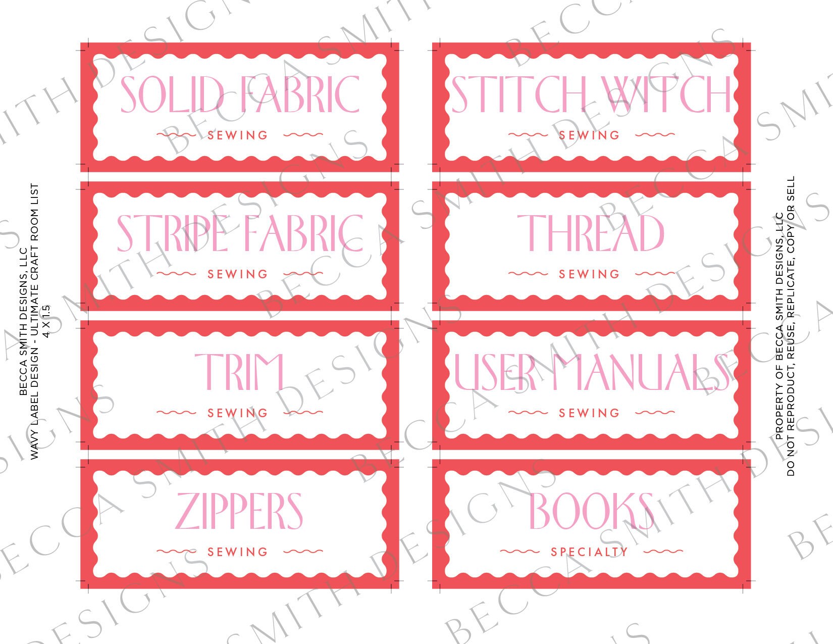 CRAFT STORAGE LABELS Printable Digital Download 235 Labels Pink Home ...