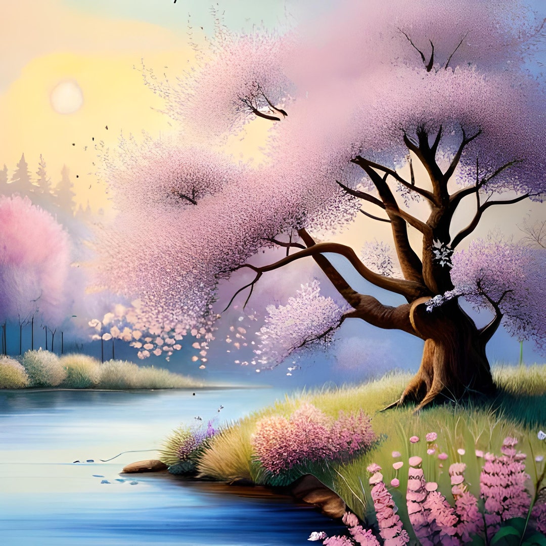 Digital Art Cherry Tree Blossom Digital Print - Etsy