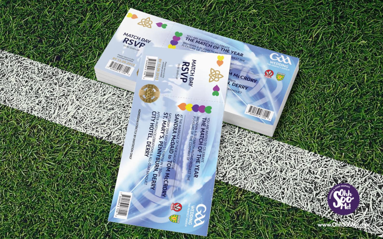 GAA Invitation - GAA Match Ticket Themed Wedding & Party Invitation ...