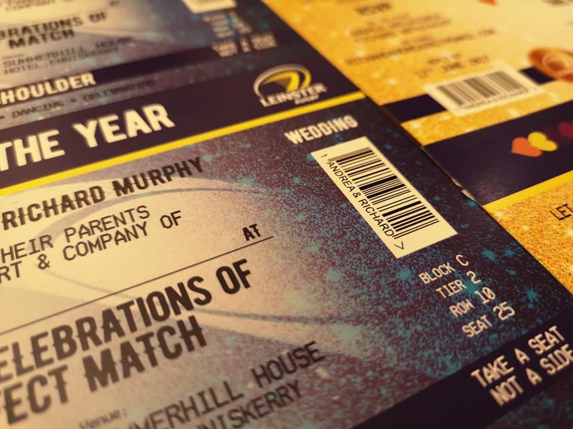 Rugby Match Ticket Themed Wedding Invitation - Etsy