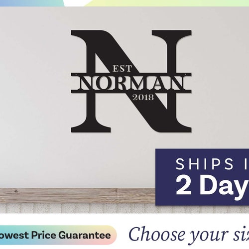 Monogram Name Sign Personalized Sign Custom Established Date - Etsy