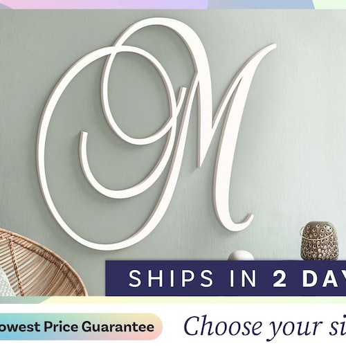 28 Wood Monogram Letters Nursery Decor Wooden - Etsy