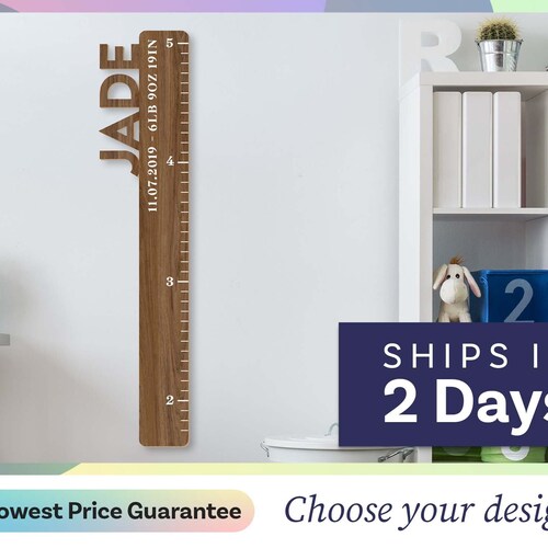 Natural Growth Chart Ruler 3D Wooden Measuring Stick for - Etsy