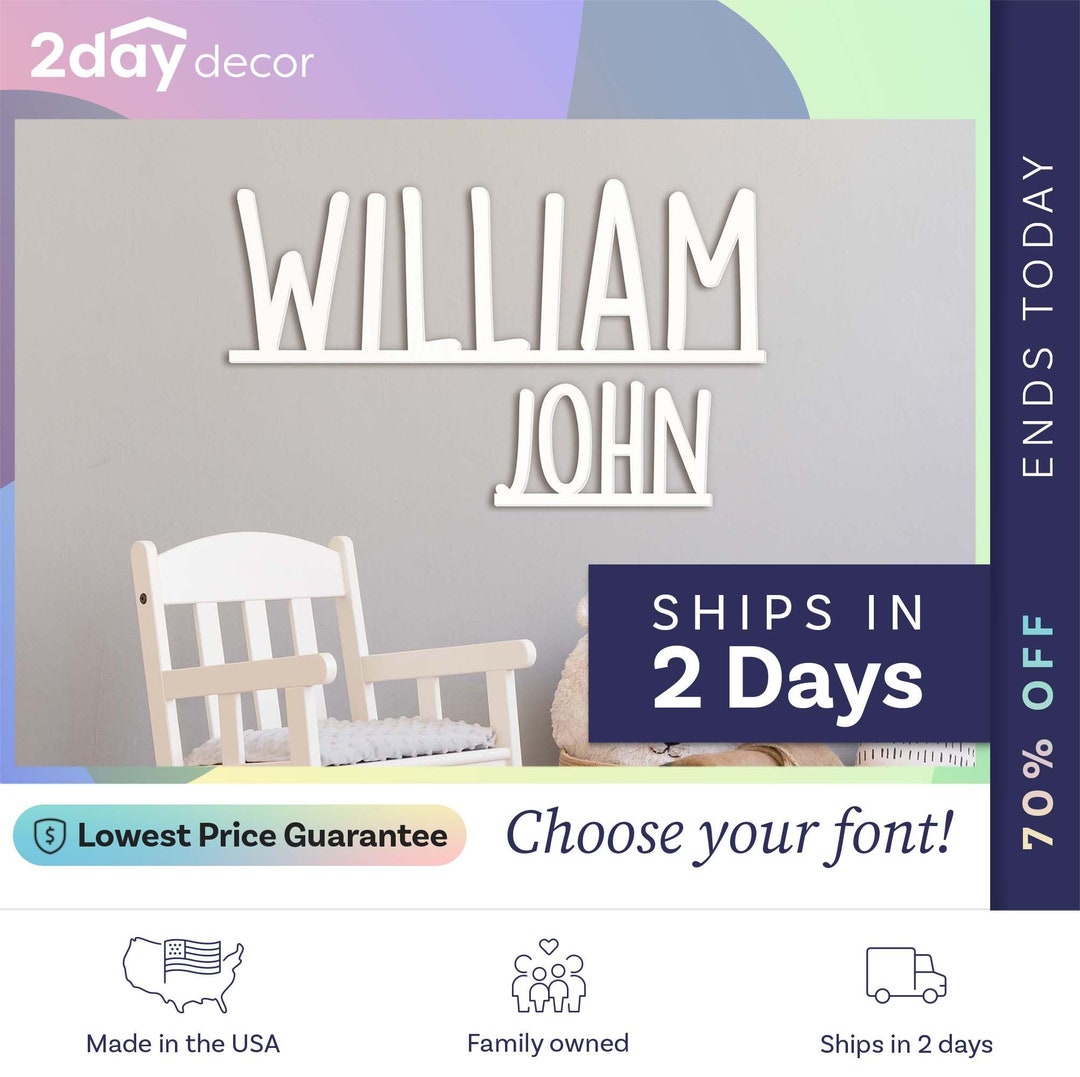 Custom Double Stacked Name Sign Wooden Name Sign 24 - Etsy