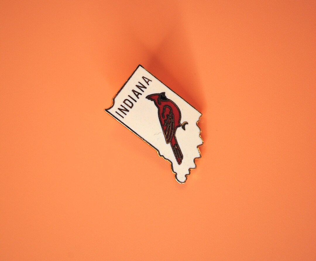 Indiana Cardinal Silver Enamel Lapel Pin - Etsy