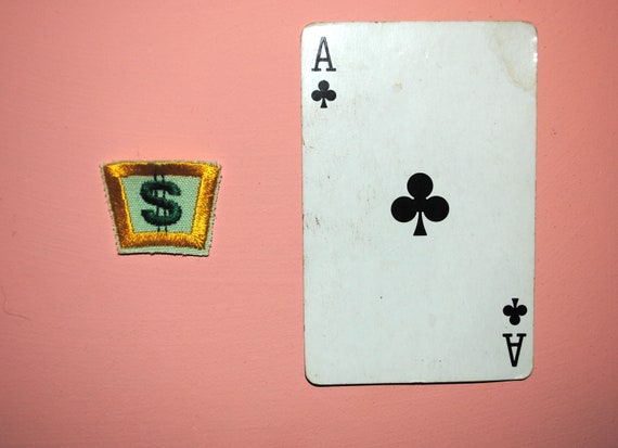 Cash Money Dollar Sign Micro Mini Vintage Patch Badge - Gem