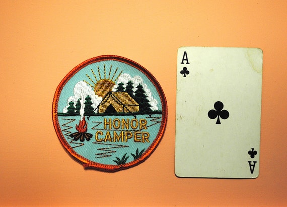 Honor Camper Tent Camping Vintage Scout Patch - Gem