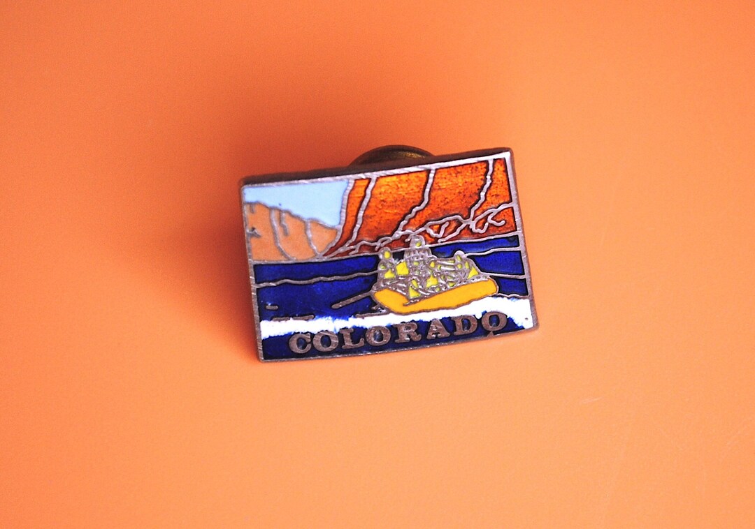 Colorado Vintage Silver Enamel Lapel Pin - Etsy
